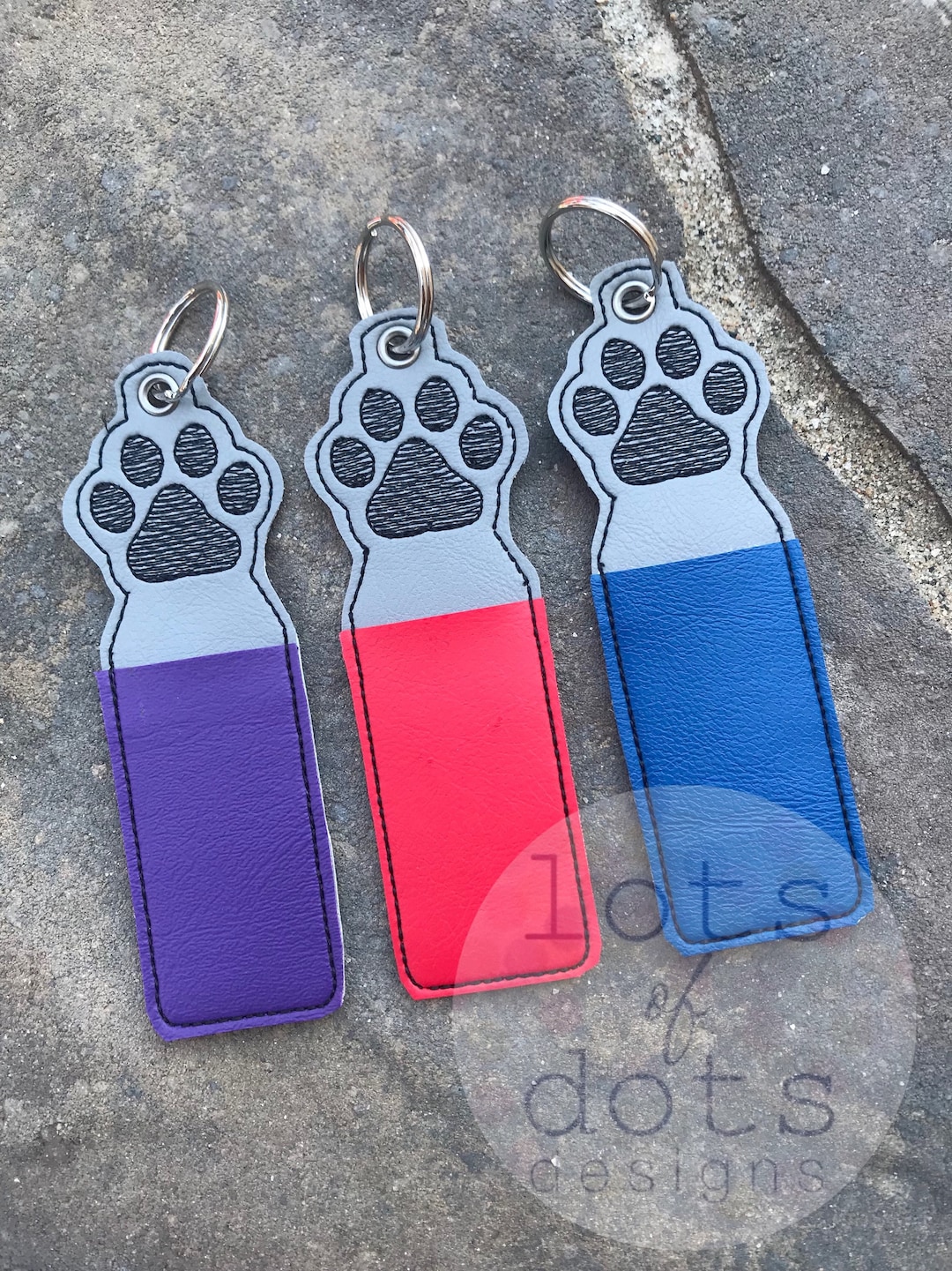 Dog Paw Embroidered Chapstick Keychain, Handmade, Embroidery, Dog Lover ...