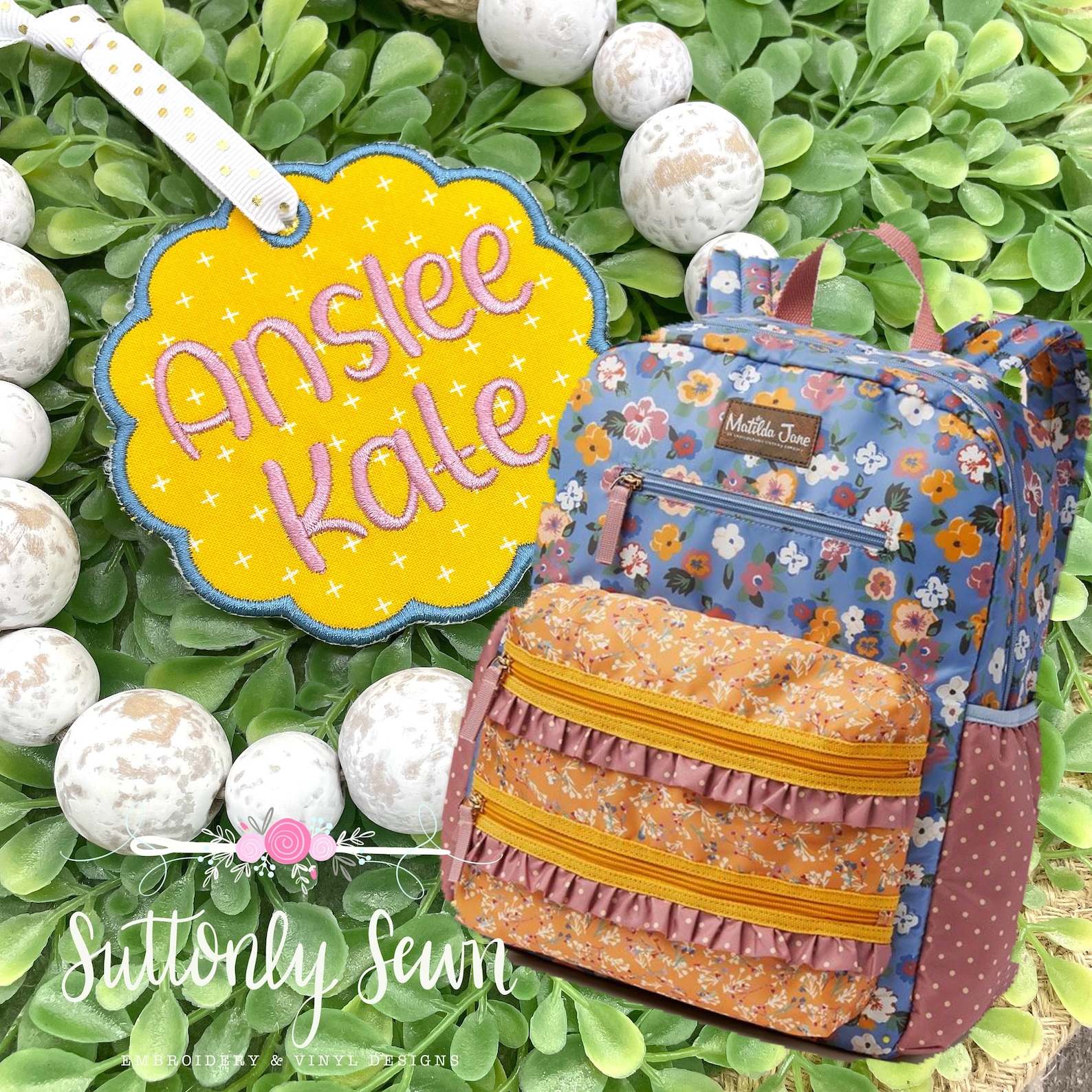 Embroidered Fabric Bag Tags, Personalized, Bookbag, Luggage - Etsy