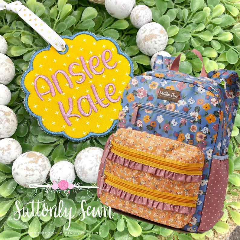 Embroidered Fabric Bag Tags Personalized Bookbag Luggage - Etsy