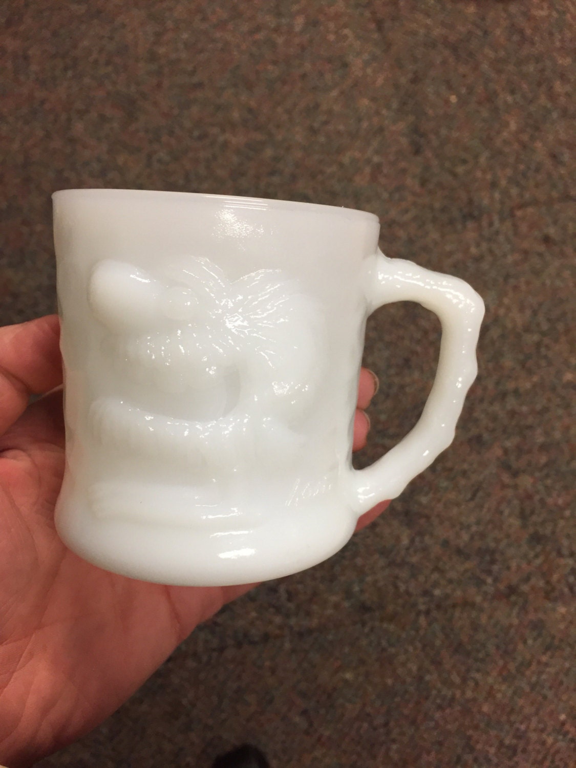 Vintage Grog Comics Milk Glass Coffee Mugs Set of 2 - Etsy