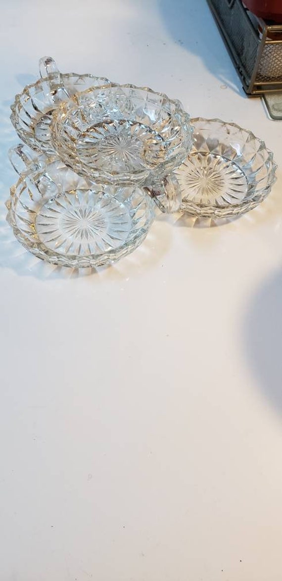 Four Vintage Handled Crystal Servers - Etsy