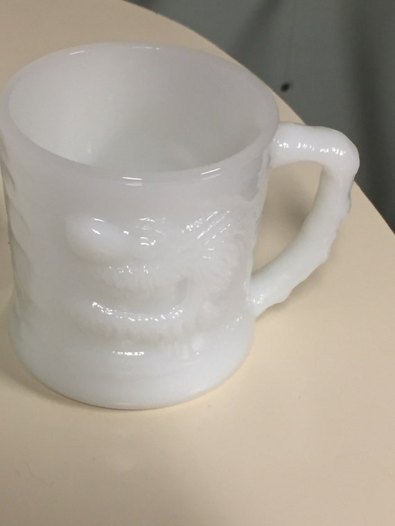 Vintage Grog Comics Milk Glass Coffee Mugs Set of 2 | Etsy