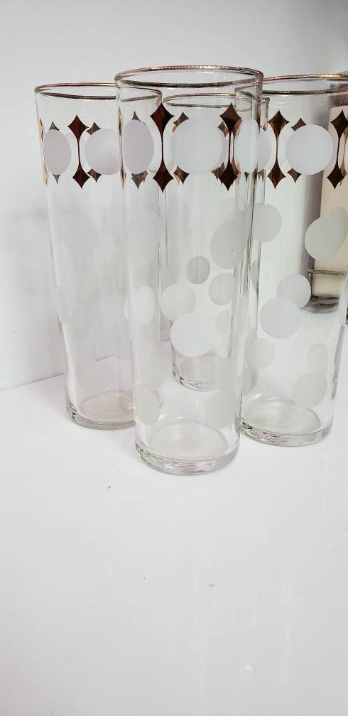 Libbey Drinking Clear Glass Dots Glasses - Etsy