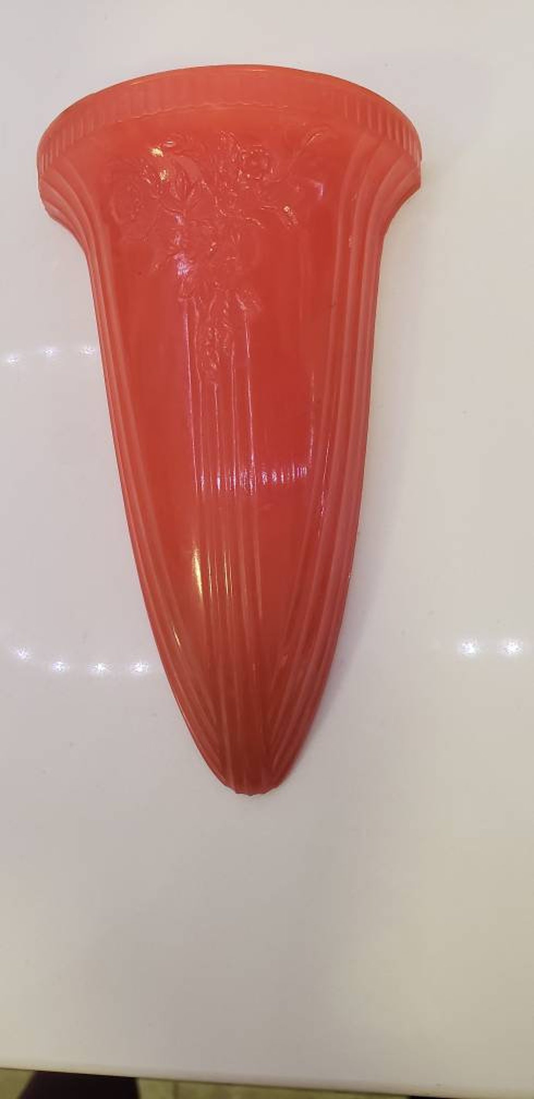 Vintage Red Plastic Wall Pocket - Etsy