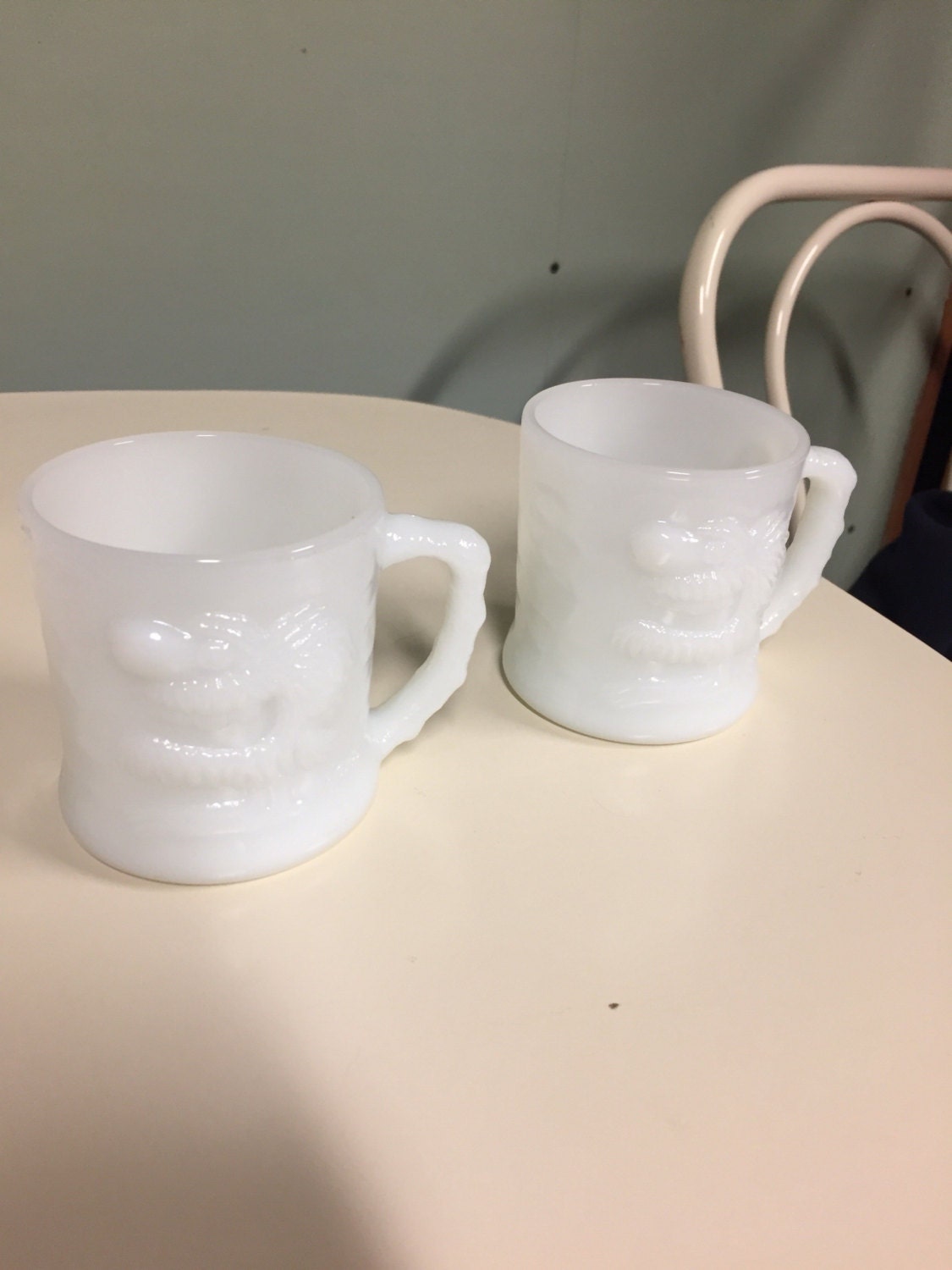 Vintage Grog Comics Milk Glass Coffee Mugs Set of 2 - Etsy