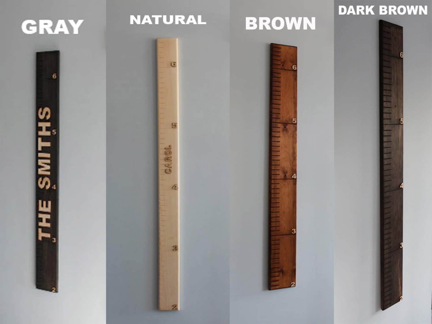 Wooden Growth Chart Wood Natural Gray Stain | Etsy