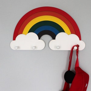 Rainbow Coat Hook With Clouds - Etsy