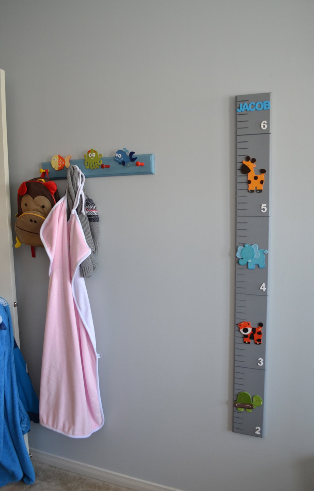 Gander and Goose Personalized Wooden Growth Chart - Boys (small Letters ...