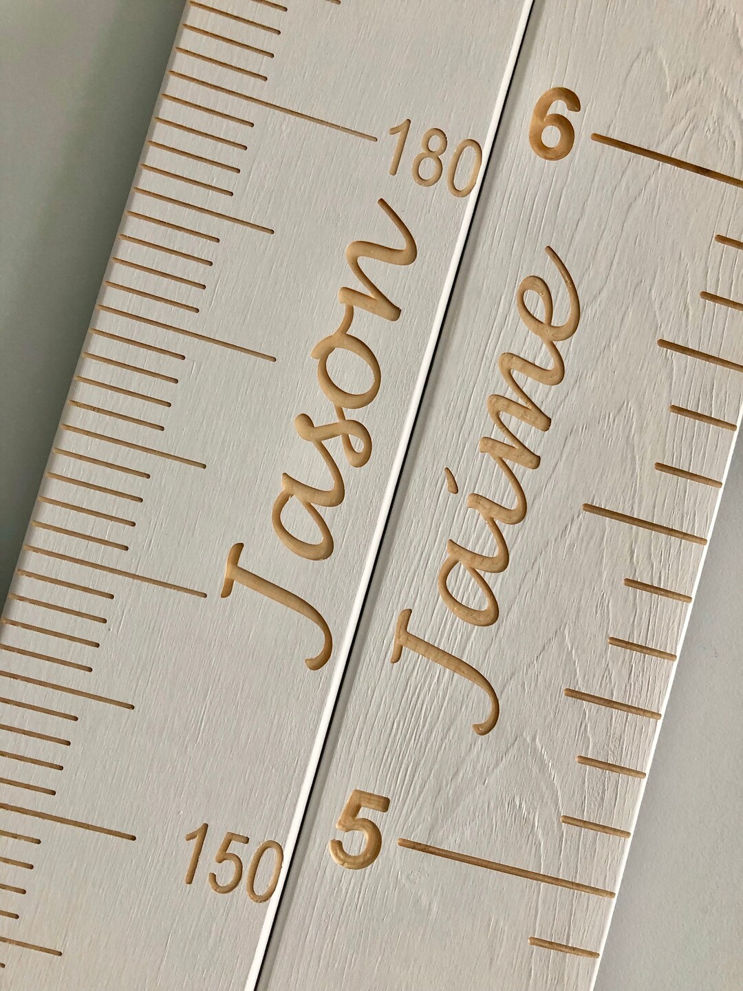 Personalized Wooden Growth Chart: Engraved Name & Numbers - Etsy