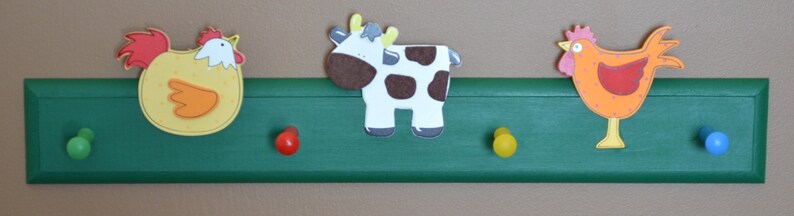 Customized Coat Rack Pegs Farm Animals Theme - Etsy
