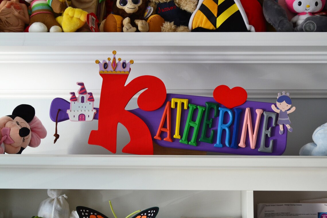 Personalized Name Plate Princess Theme | Etsy