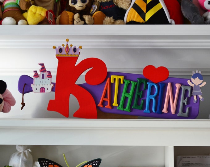 Personalized Name Plate Princess Theme - Etsy