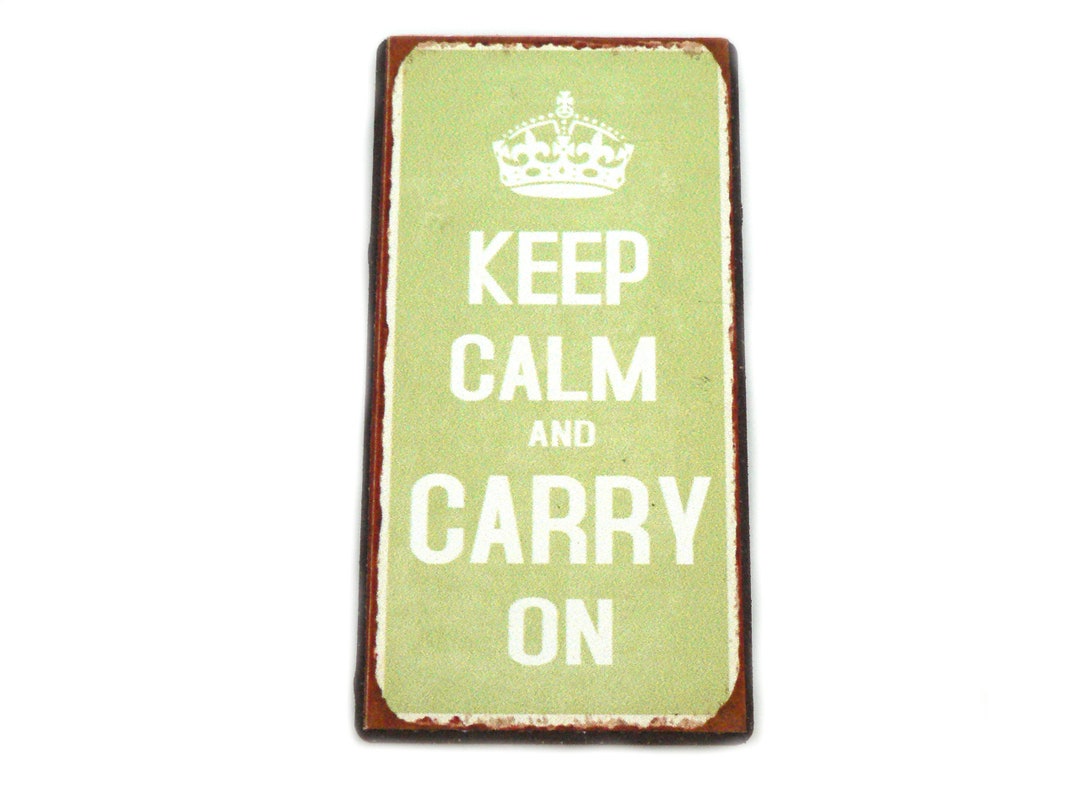Fridge Magnet With Saying 'keep Calm and Carry On' 10 X 5 Cm - Etsy