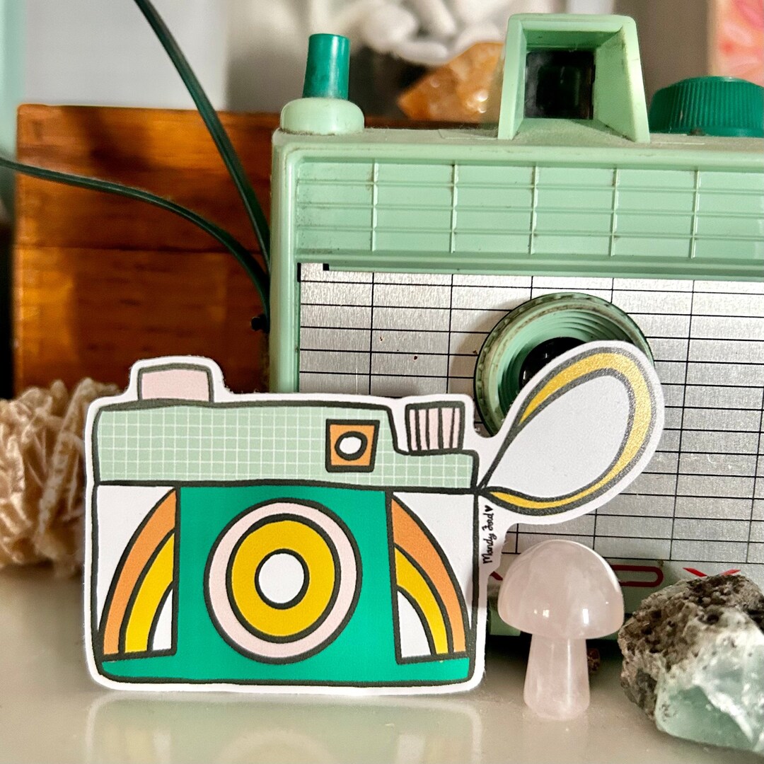 Cute Vintage Camera Sticker | Laptop Sticker | Vinyl Sticker | Hand ...