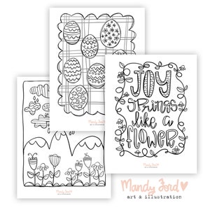 PRINTABLE Spring Easter Coloring Pages, Coloring Book Printable, Easter ...