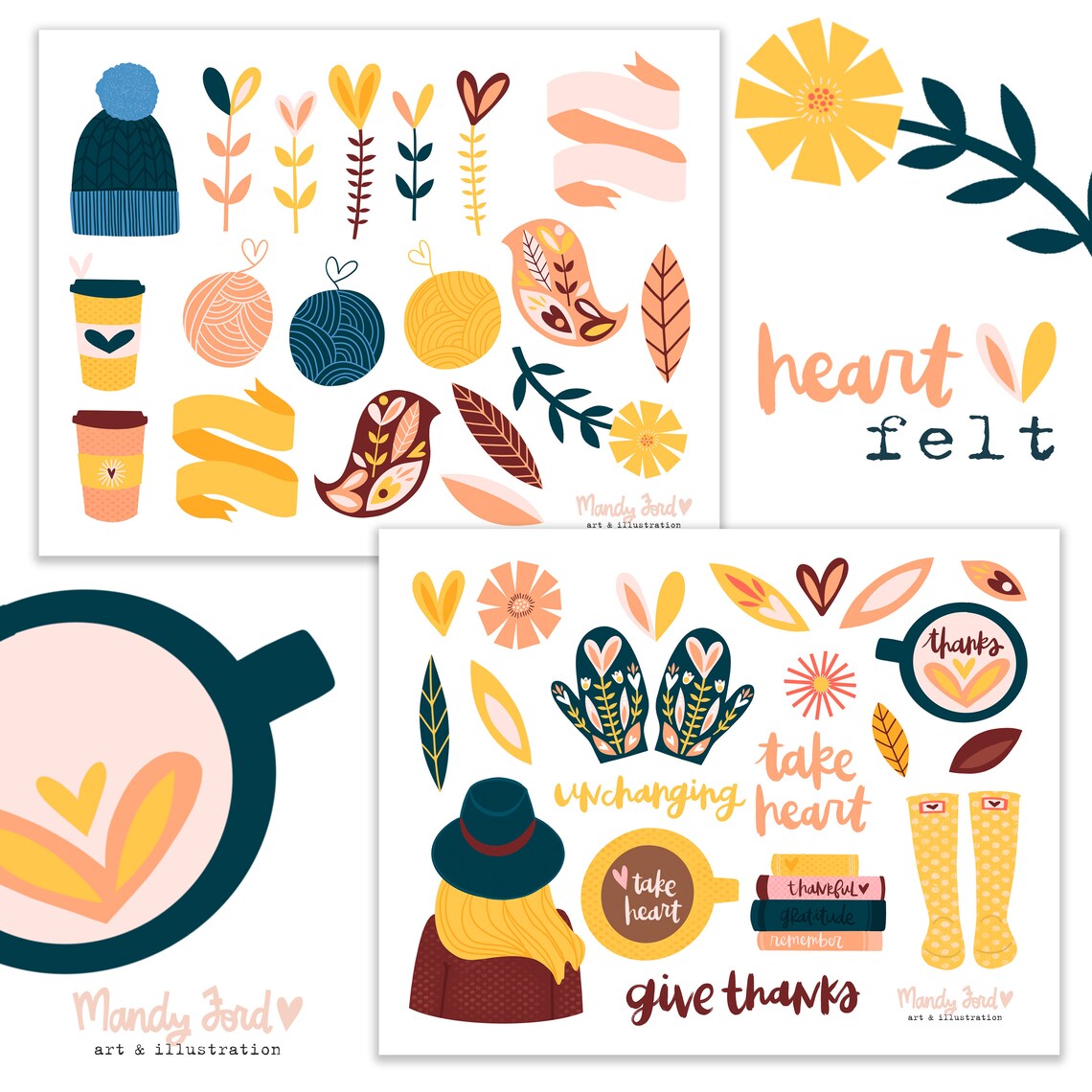 Heartfelt Autumn Printable Scrapbooking Kit Fall Stickers | Etsy