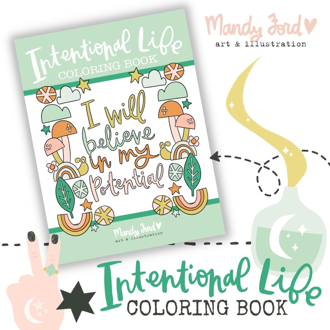 Coloring Book Positive Affirmations Adult Coloring Book Encouraging ...