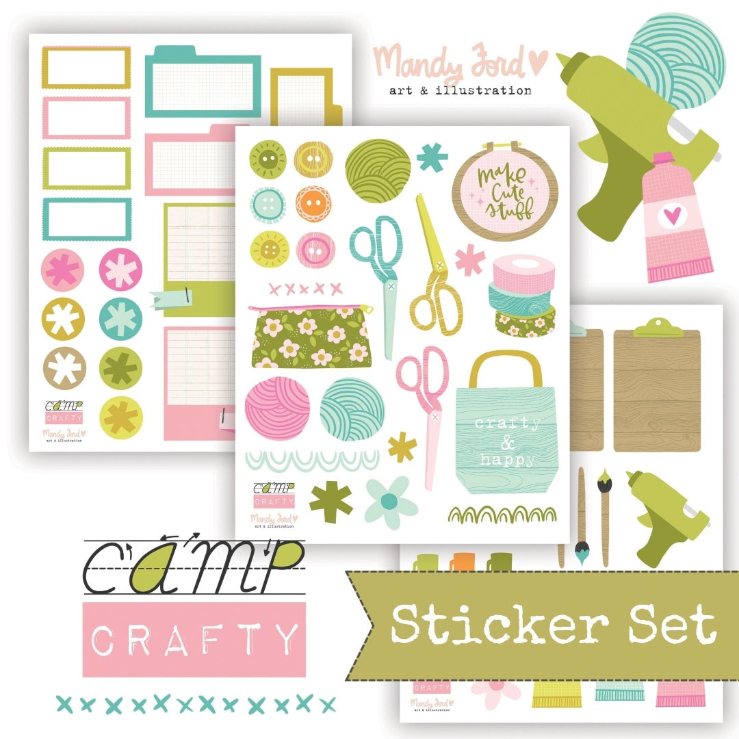 Camp Crafty Printable Sticker Kit | Papercrafting | Printable Stickers ...