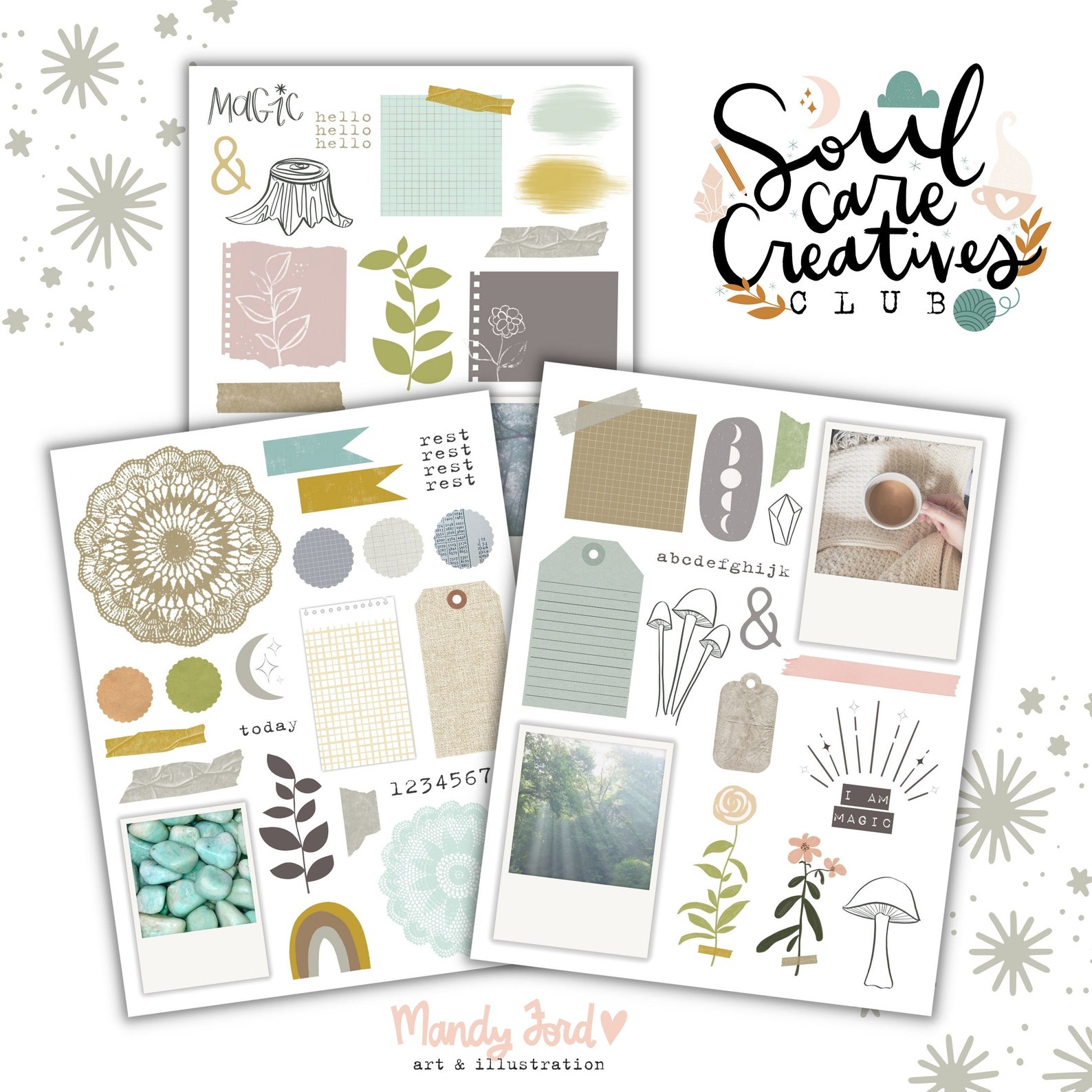 Art Journal Printable Papercrafting Kit Bullet Journal - Etsy