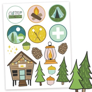 Printable Camping Themed Stickers | Scrapbooking Kit | Papercrafting ...