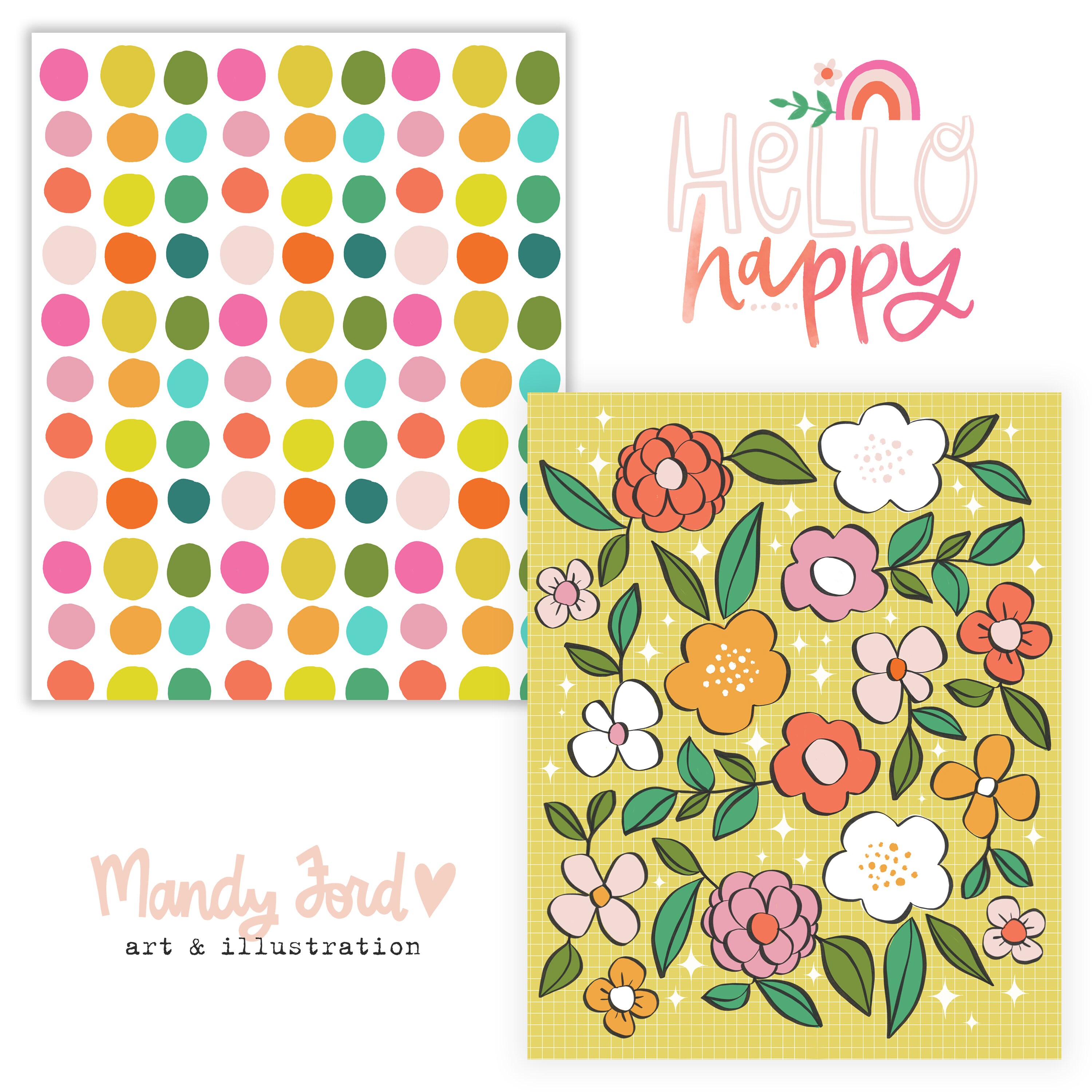 Hello Happy Printable Scrapbooking Paper Kit Planner Paper | Etsy