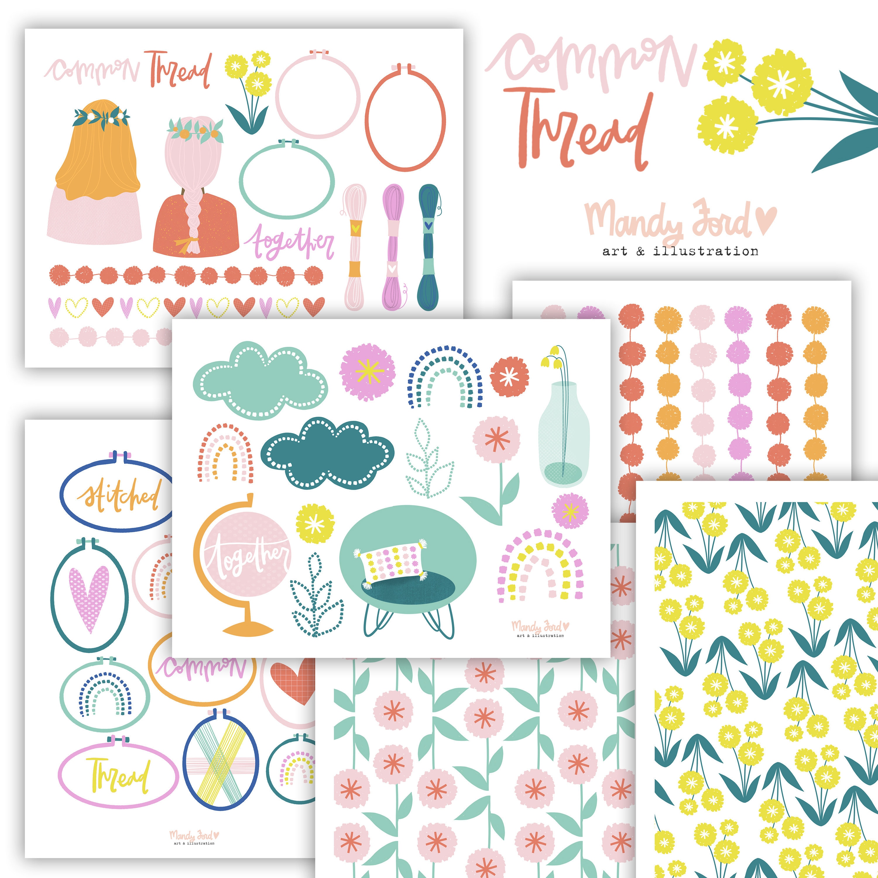 Common Thread Printable Scrapbooking Kit Planner Stickers - Etsy