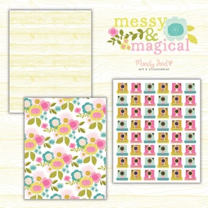 Printable Scrapbooking Kit Floral Planner Stickers Paper Crafting ...