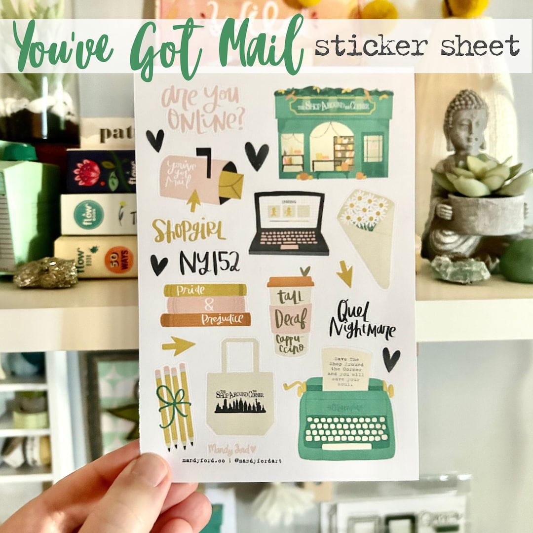 Bookish Sticker Sheet You've Got Mail Stickers Reading Sticker Kathleen ...