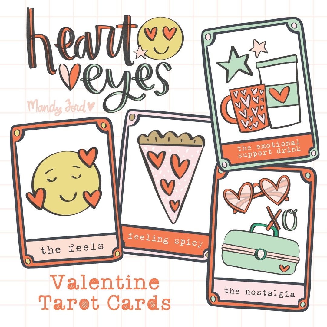 Heart Eyes Printable Tarot Cards | Valentine Oracle Cards ...