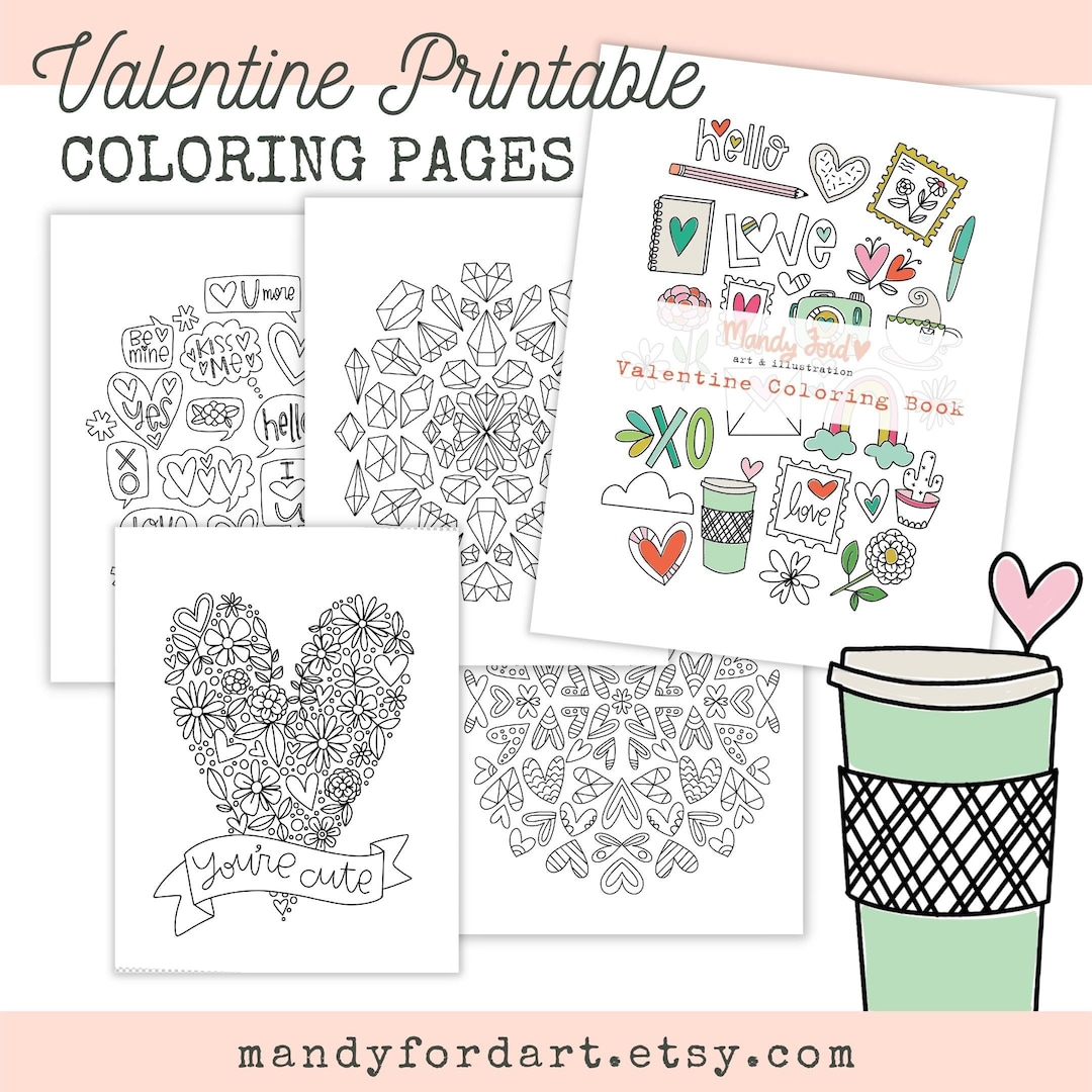 PRINTABLE Valentine's Day Coloring Pages, Coloring Book Printable ...