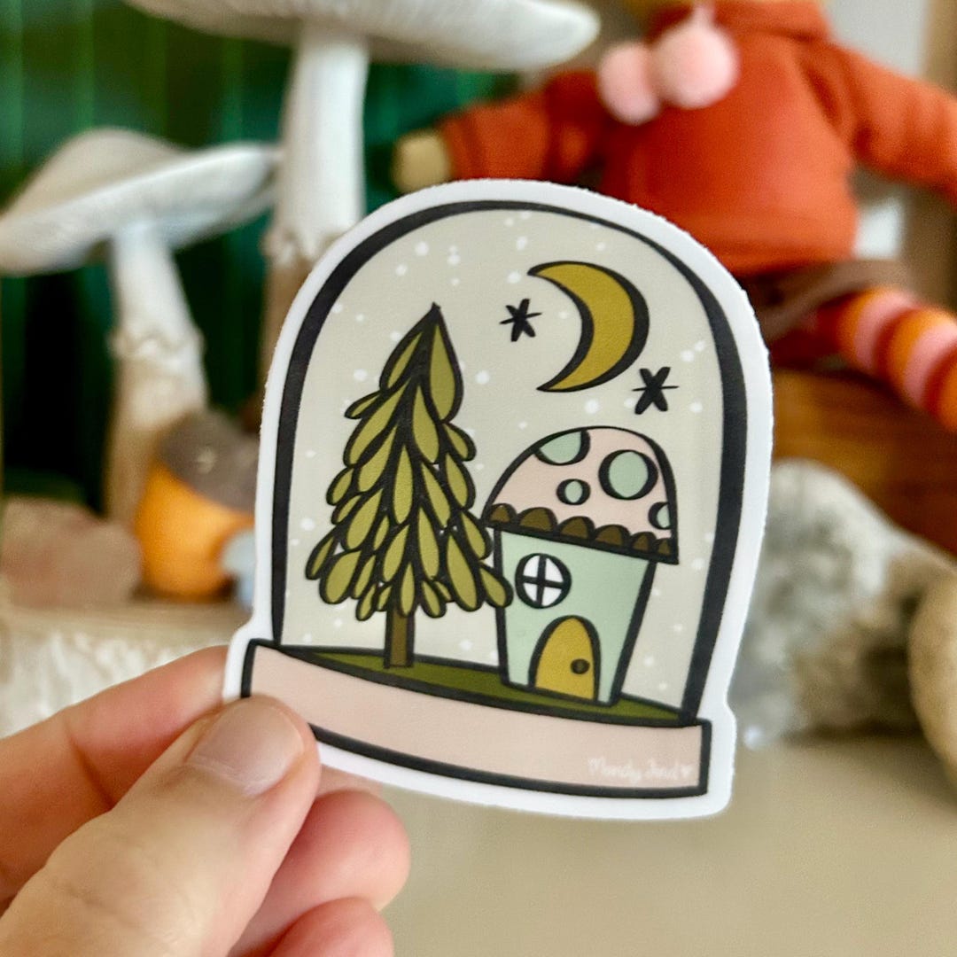 Cottage Moon Vinyl Sticker, Cozy Cottagecore Laptop Decal - Etsy
