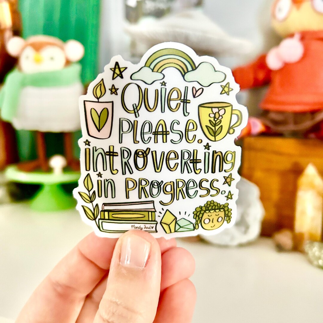 Introverting in Progress Sticker Introverting Sticker Introvert Gifts ...