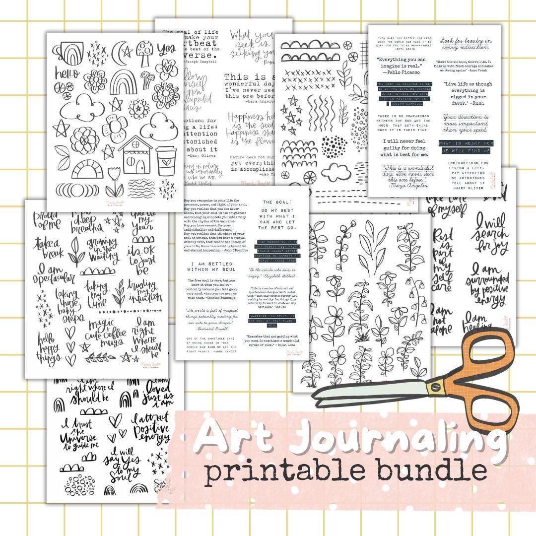 Art Journaling Printable Bundle Papercrafting Kit Bullet Journal ...