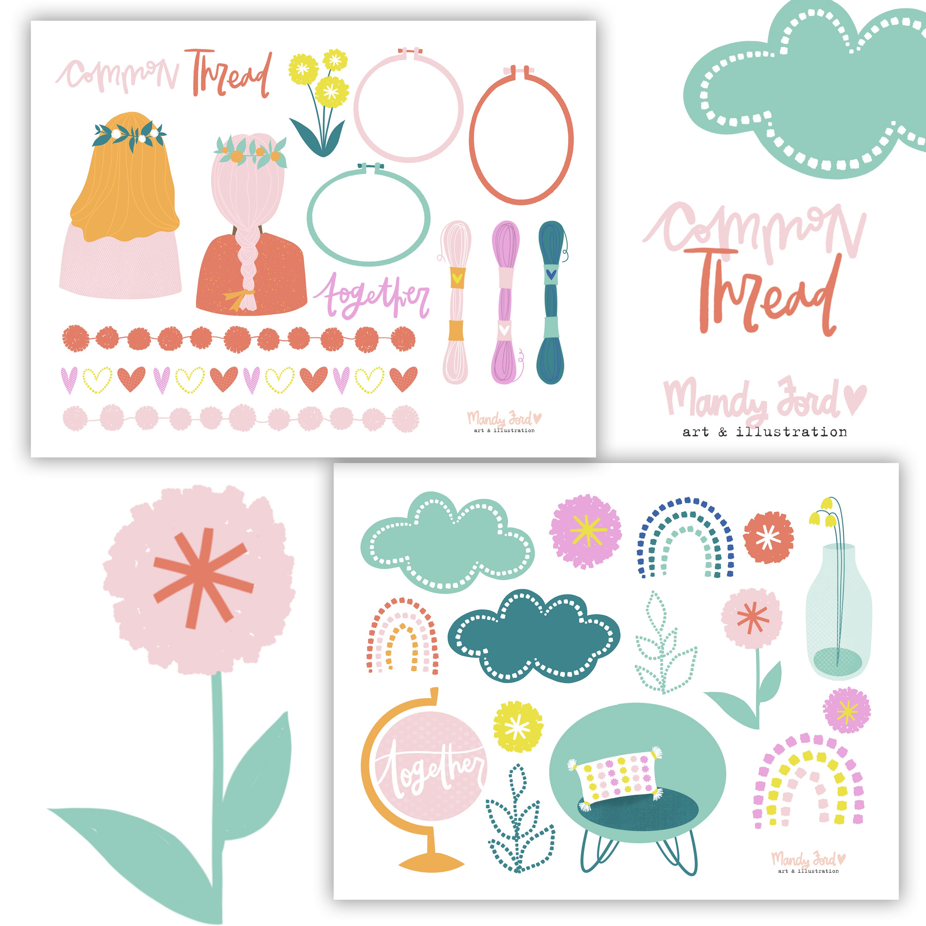 Common Thread Printable Scrapbooking Kit Planner Stickers - Etsy