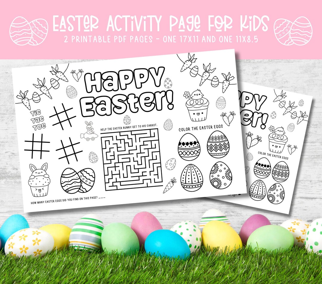 Printable Easter Activity Page - Two Pdfs - One 17x11 and One 11.8.5 ...