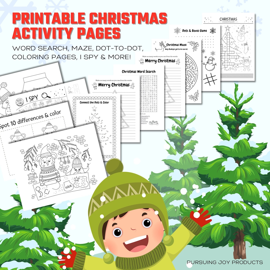 10 Pages of Christmas Activity Printables Christmas Activity Pages for ...