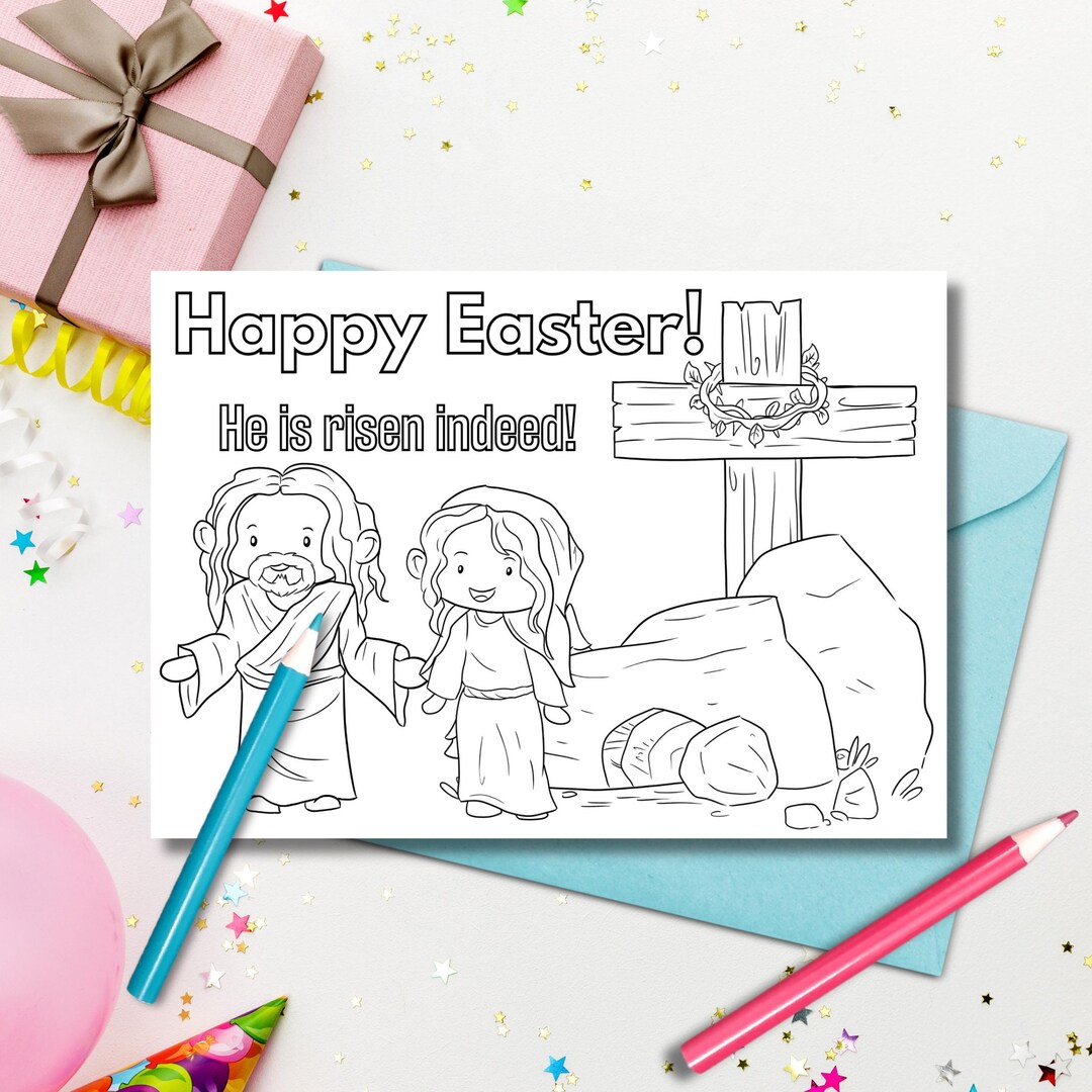 Printable Easter Coloring Card for Kids - Download, Print, and Color ...
