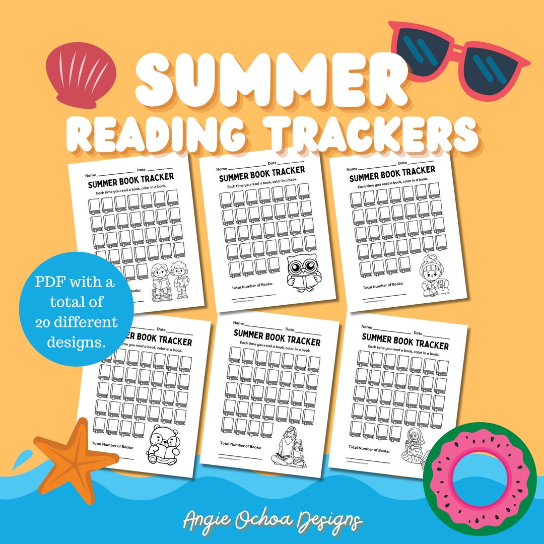 20 Page Printable PDF - Summer Reading Trackers for Students, Teachers ...