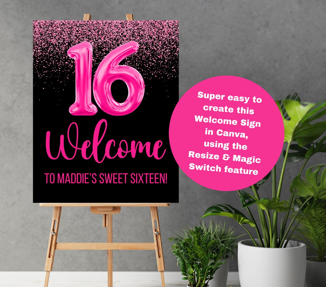 EDITABLE Sweet Sixteen Birthday Invitation, Sweet Sixteen Birthday ...