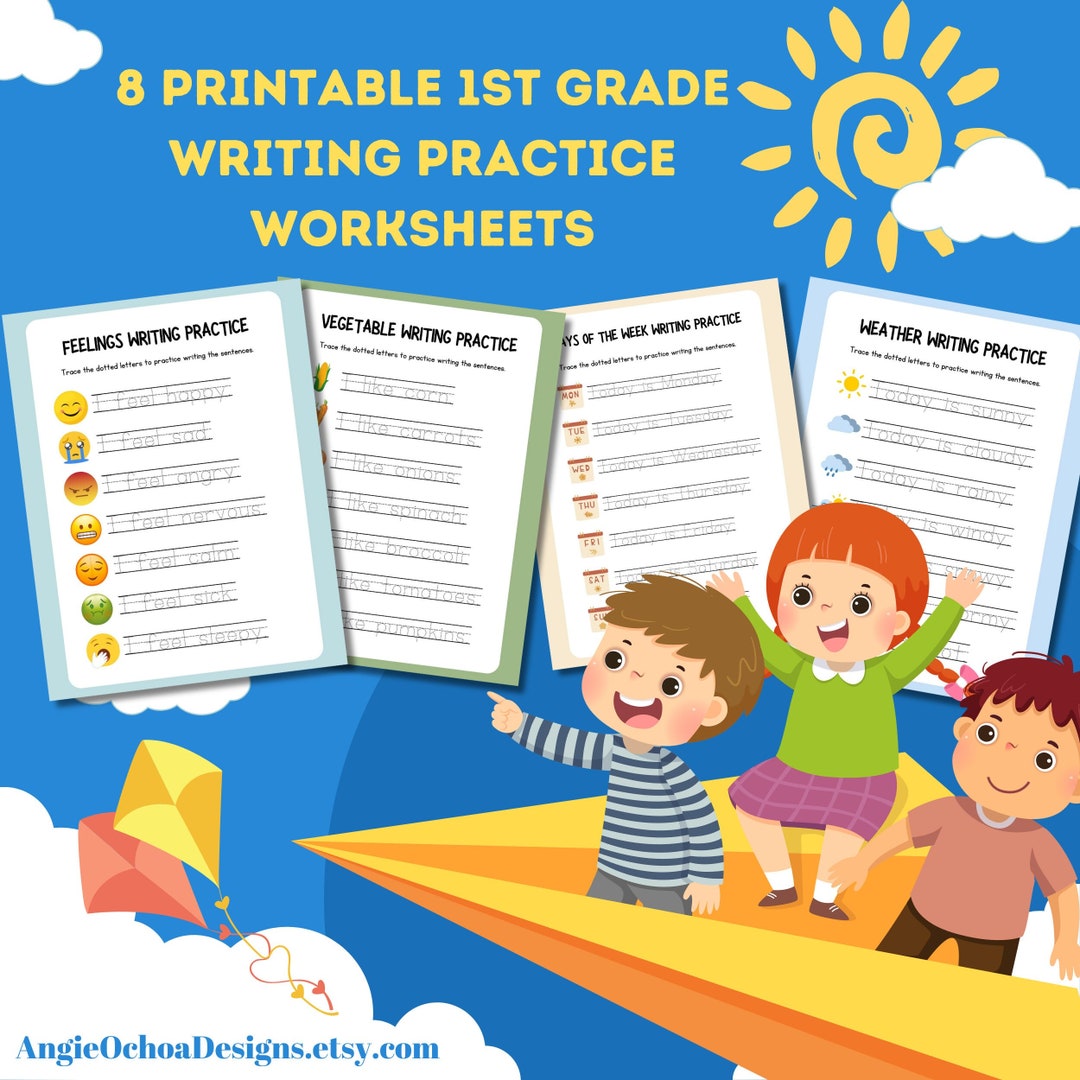 8 Page Printable PDF 1st Grade Writing Practice for Teachers or ...