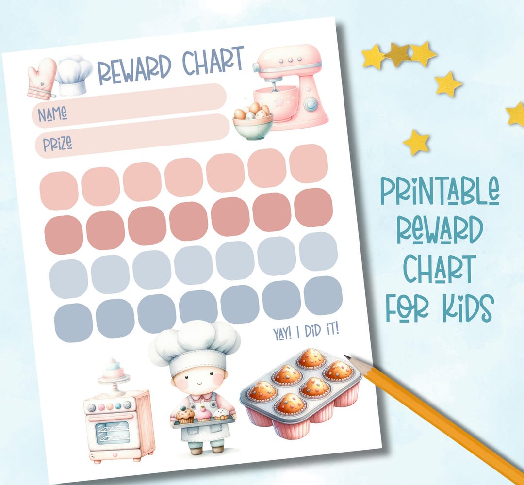 Reward Chart for Kids Reward Chart for Toddlers Printable Sticker Chart ...