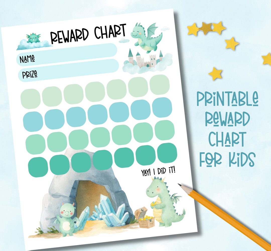 Reward Chart for Kids Reward Chart for Toddlers Printable Sticker Chart ...