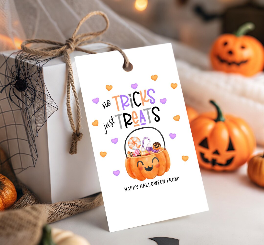 Halloween Treat Bag Tag - Printable Goodie Bag Tag - Halloween Party ...