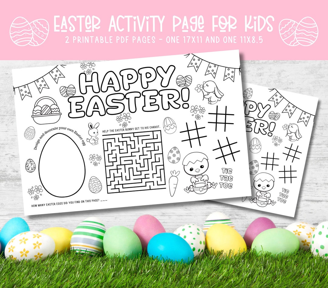 Printable Easter Activity Page - Two Pdfs - One 17x11 and One 11.8.5 ...