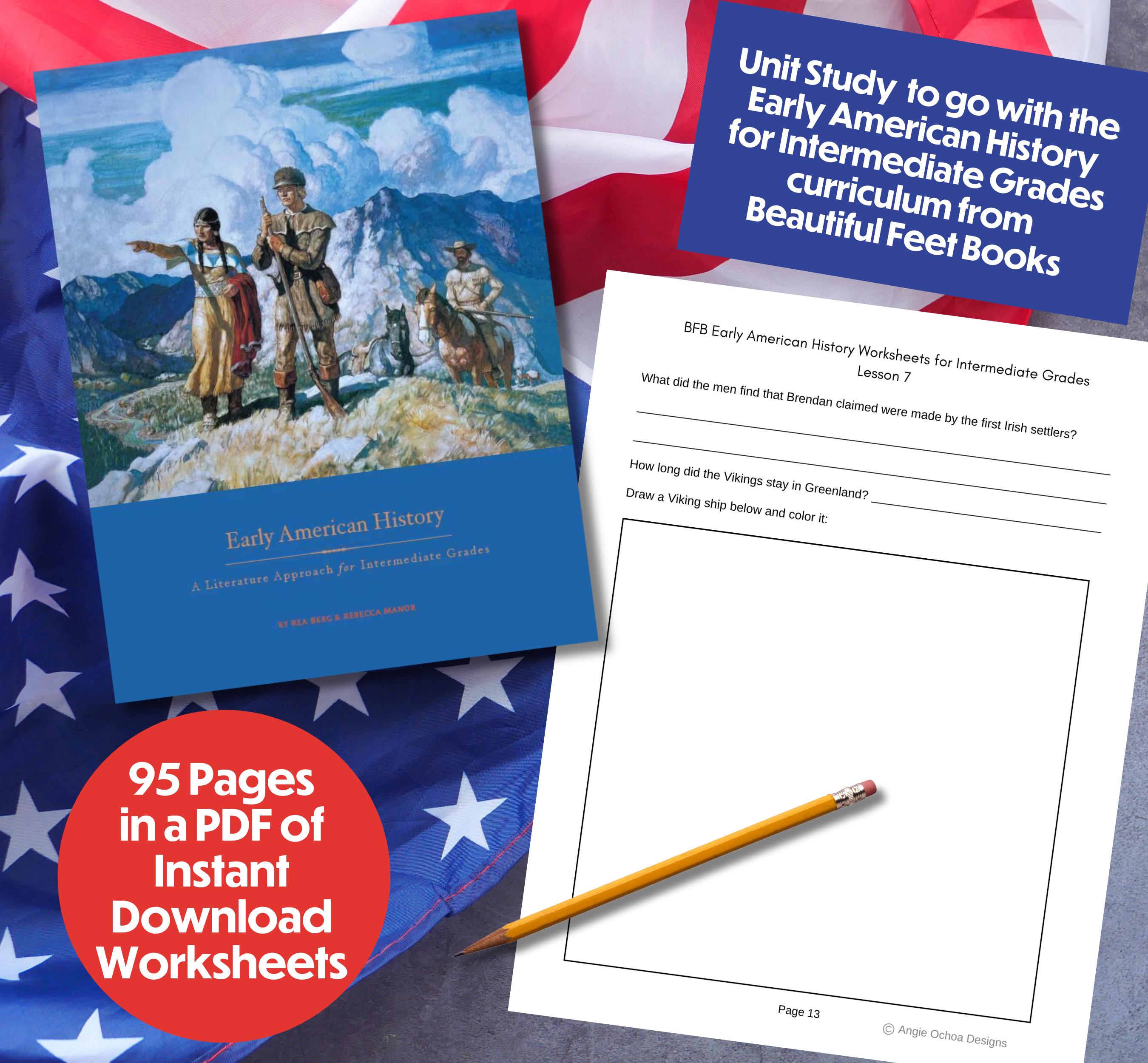 Homeschool Worksheets for American History Curriculum Beautiful Feet ...