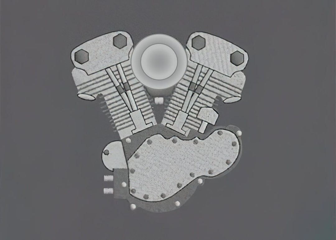 Harley Davidson Knucklehead Motorcycle Engine Embroidery Design - Etsy