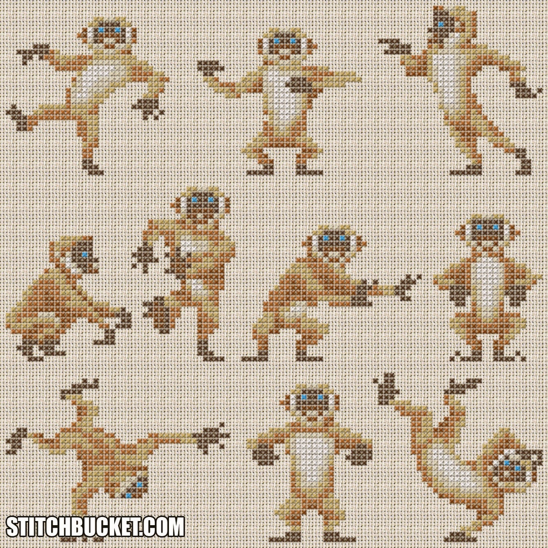 Dancing Monkeys Cross Stitch Pattern - Etsy