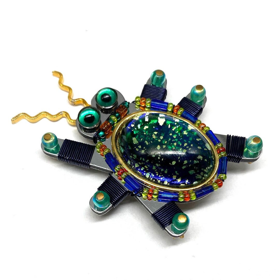 Signed LIZTECH 1998 Figural Doodle Bug Brooch Pin, Vintage Artisan ...