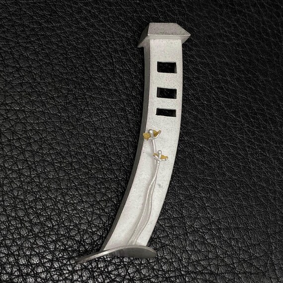 Rare JUNG HOO KIM Artist Brooch, Vintage 1980s Sterli… - Gem