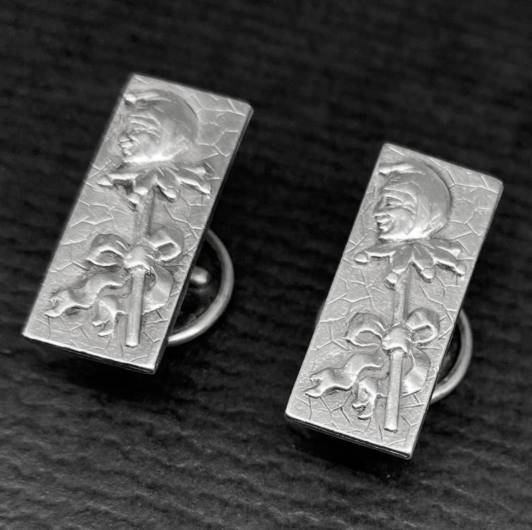 Victorian JESTER SCEPTER Howard Sterling Co. Cufflinks Cuff Buttons ...